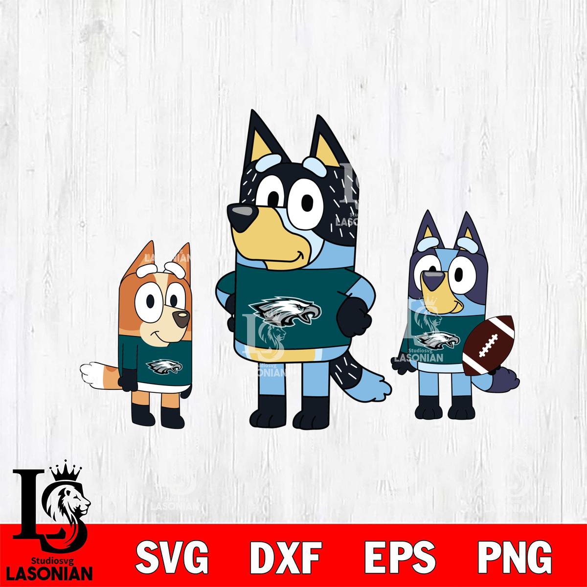 Philadelphia Eagles Bluey svg , Bluey family NFL – lasoniansvg