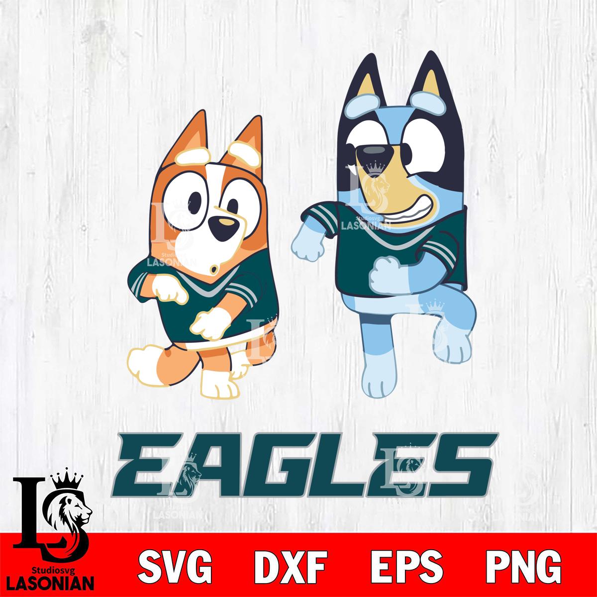 Philadelphia Eagles Bluey with Chilli Dance – lasoniansvg
