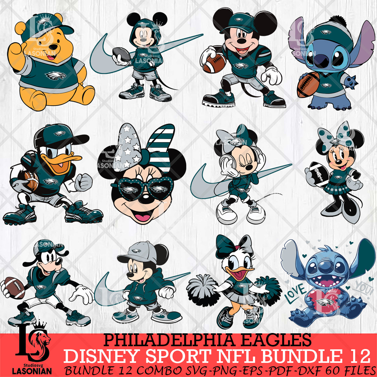 Philadelphia Eagles Disney NFL Bundle 12 – lasoniansvg