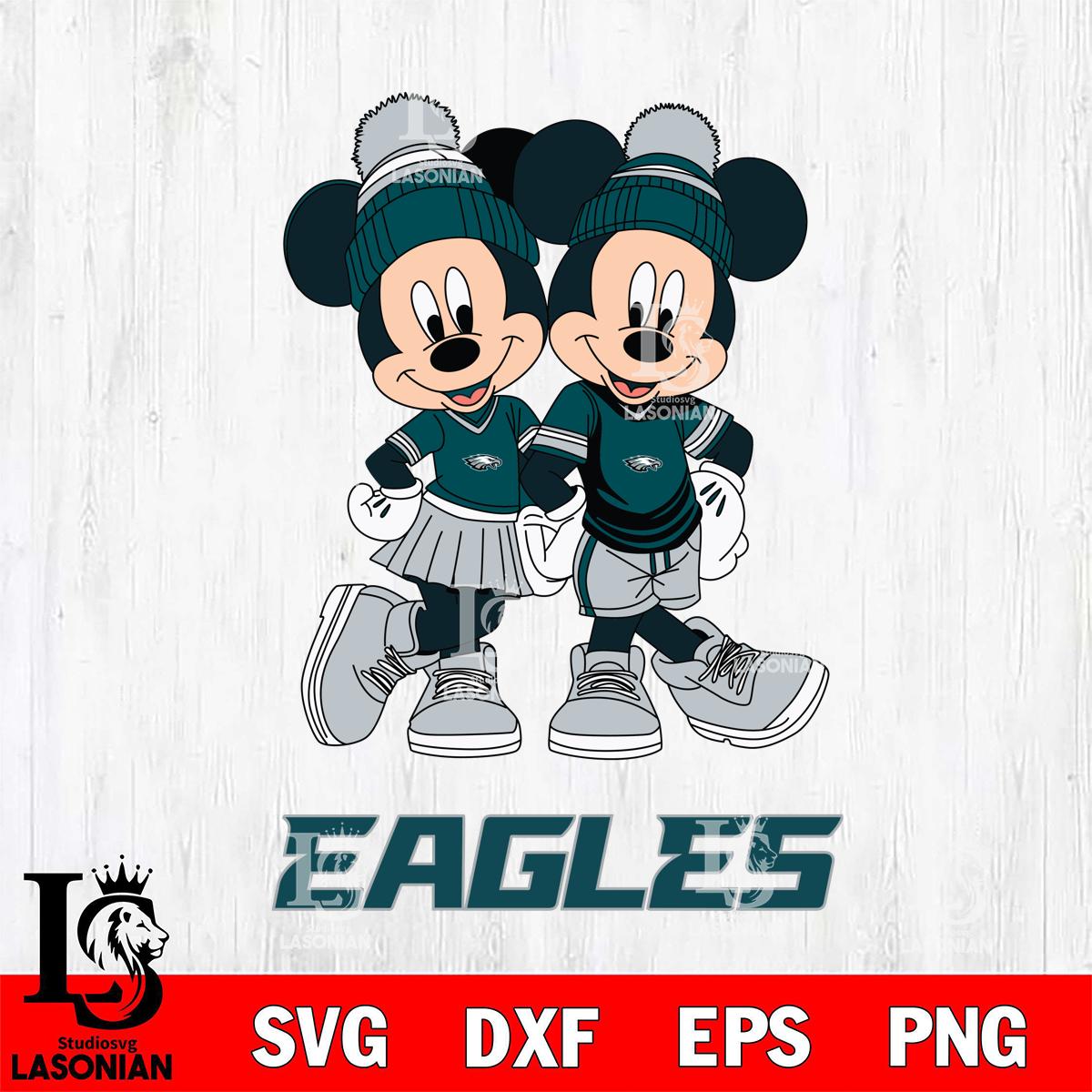 Philadelphia Eagles Mickey And Minnie Mouse Football – lasoniansvg