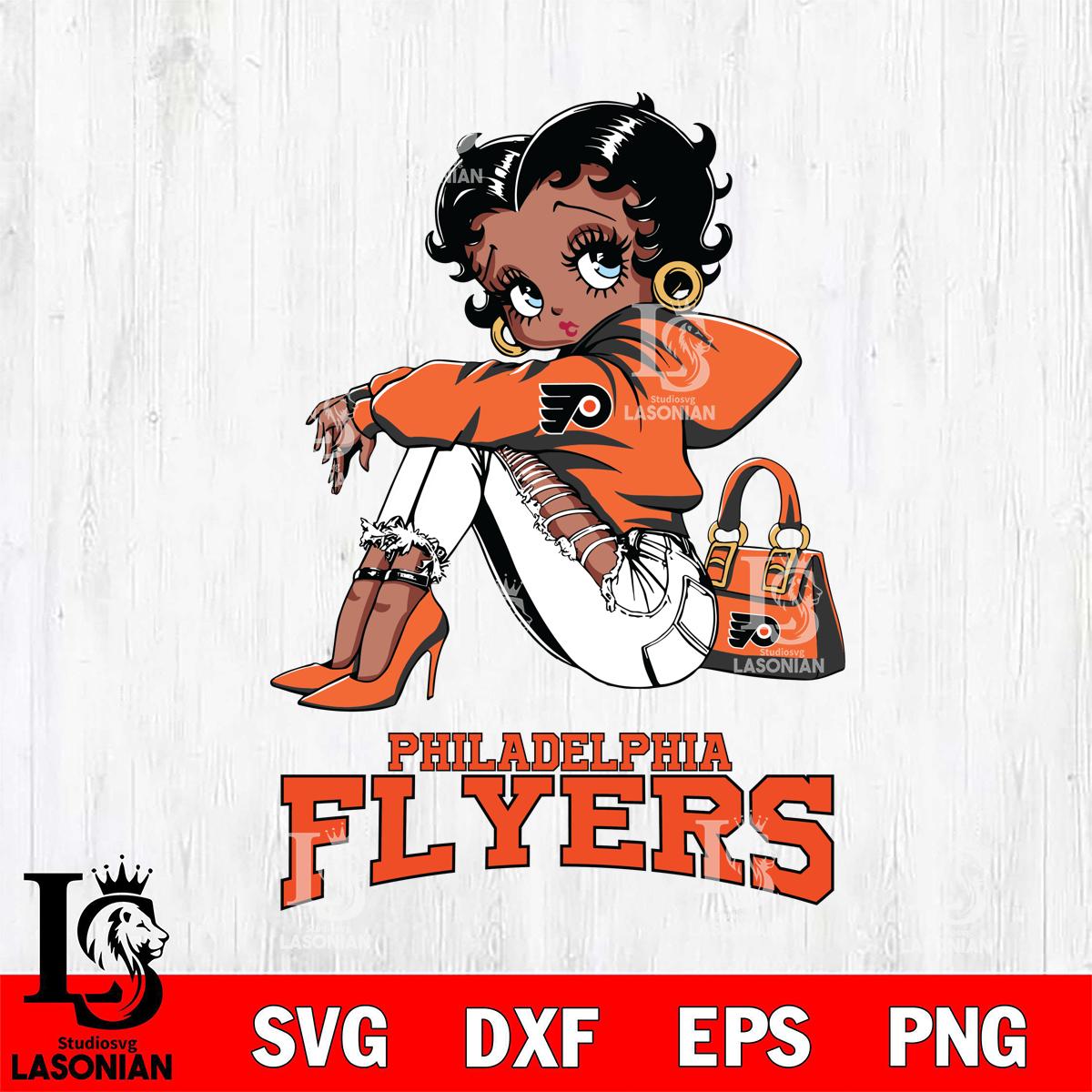 Philadelphia Flyers Betty Boop Black Fan Girl – lasoniansvg