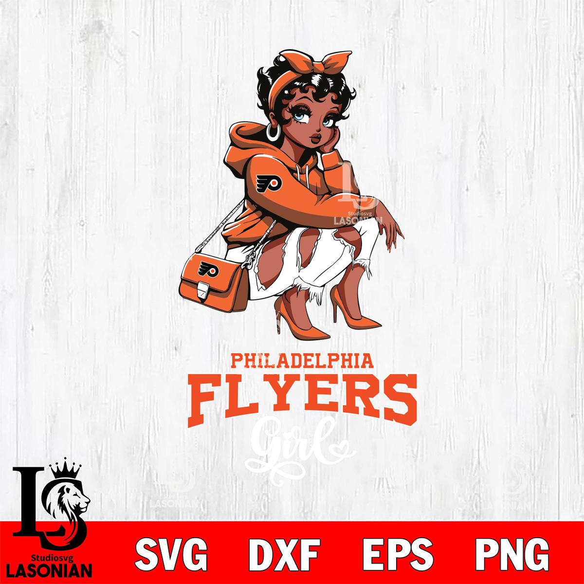 Philadelphia Flyers Fashion Black Fan Girl Betty Boop – lasoniansvg