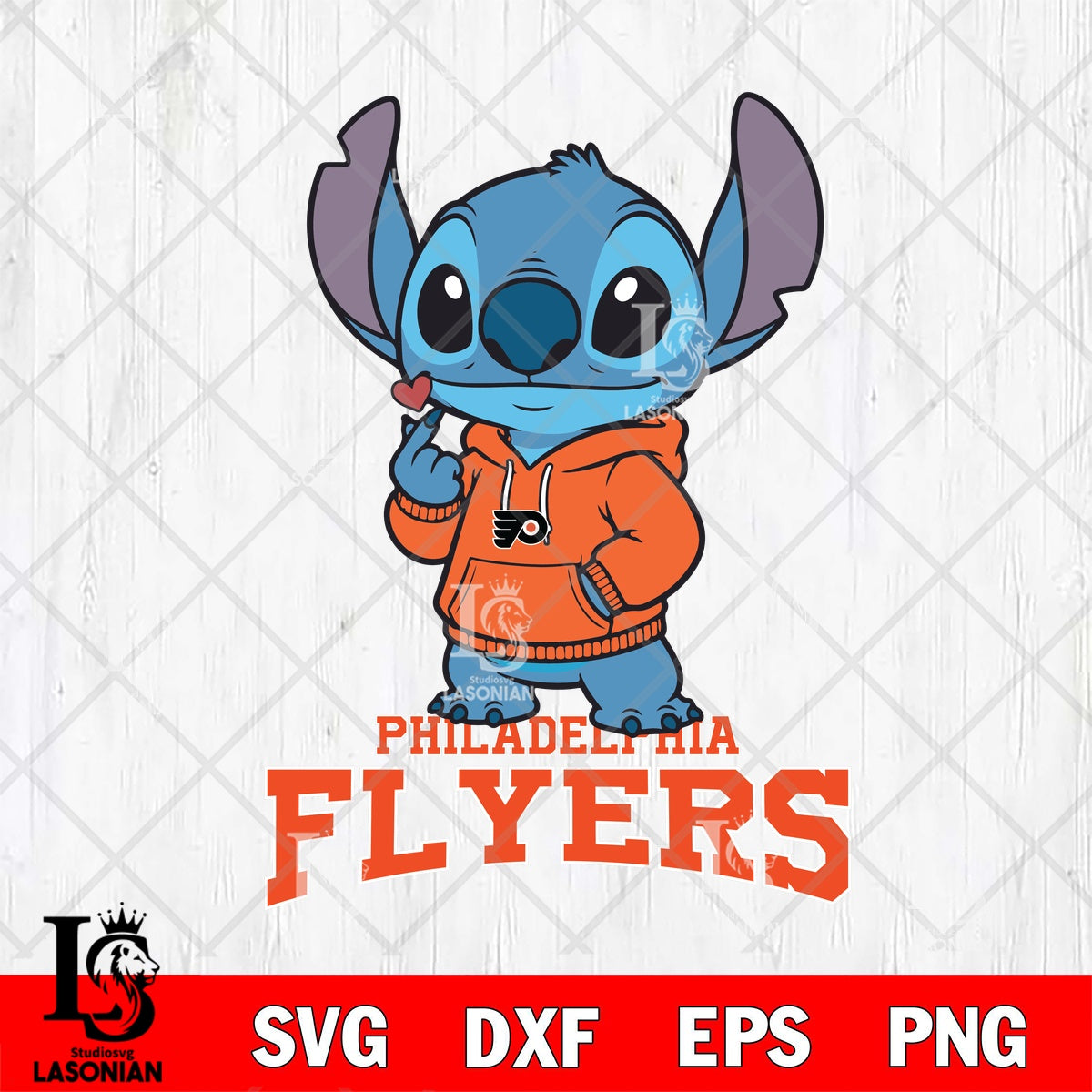 Philadelphia Flyers Stitch finger heart File cut , Criucut , Digital ...