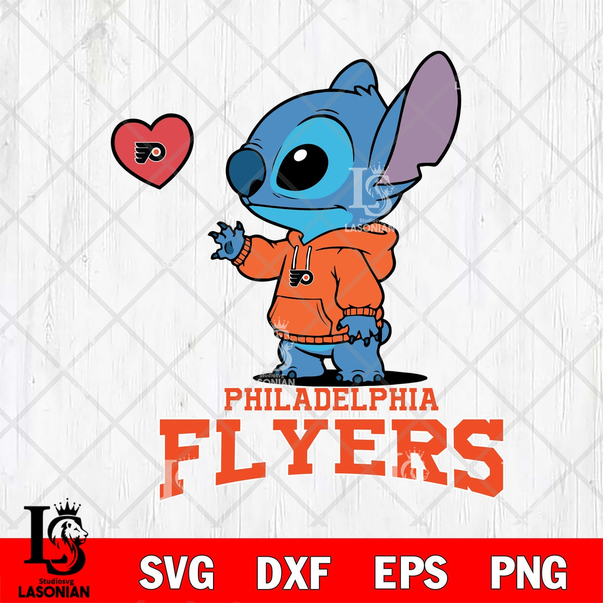 Philadelphia Flyers Stitch valentine heart File cut , Criucut , Digital ...