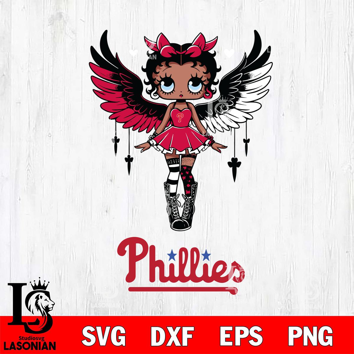 Philadelphia Phillies Anglel Black Fan Girl Betty Boop – lasoniansvg