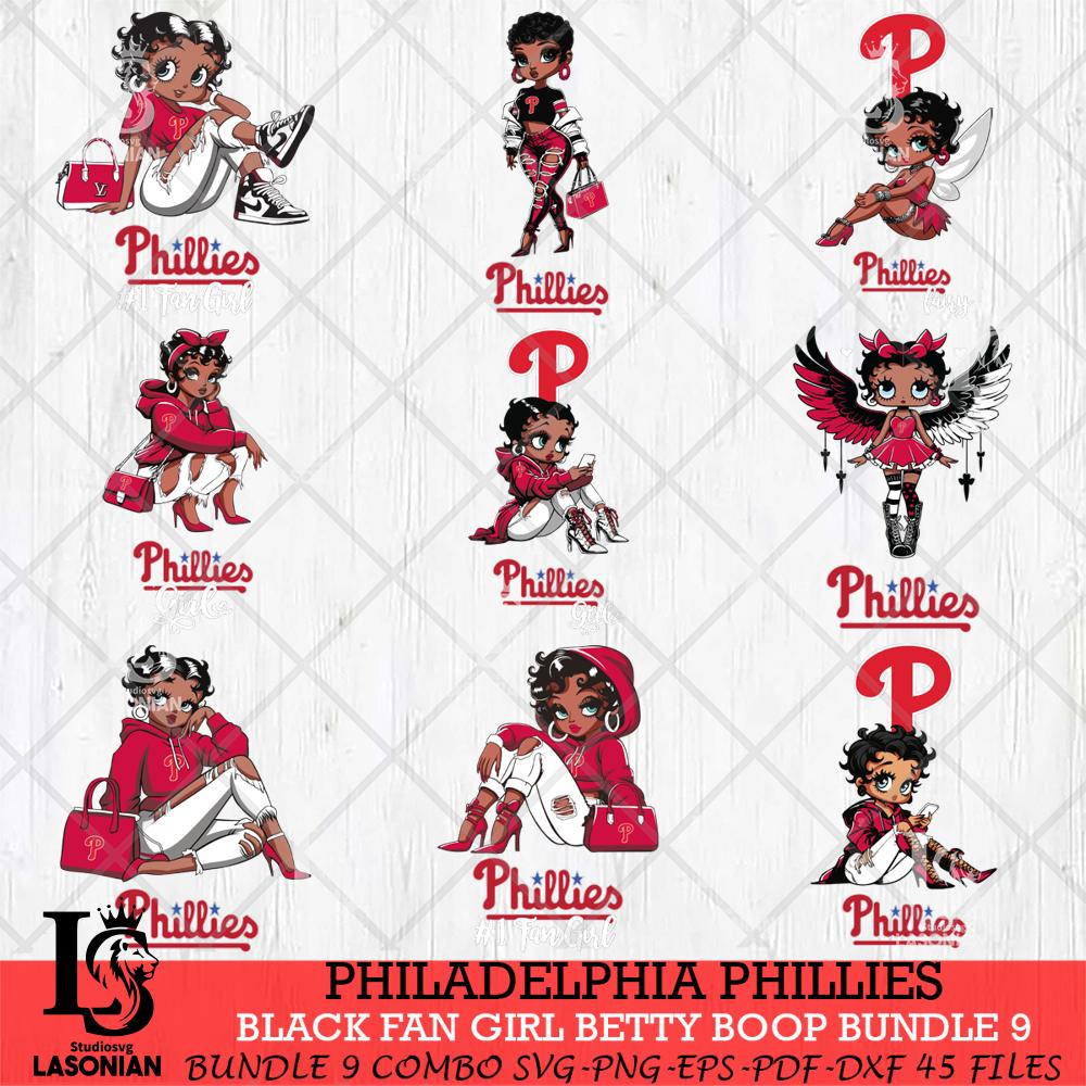 Philadelphia Phillies Black Fan Girl Betty Boop Bundle 9 – lasoniansvg
