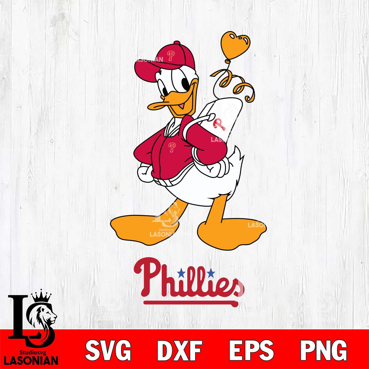 Philadelphia Phillies Donald Duck Heart Baseball – lasoniansvg