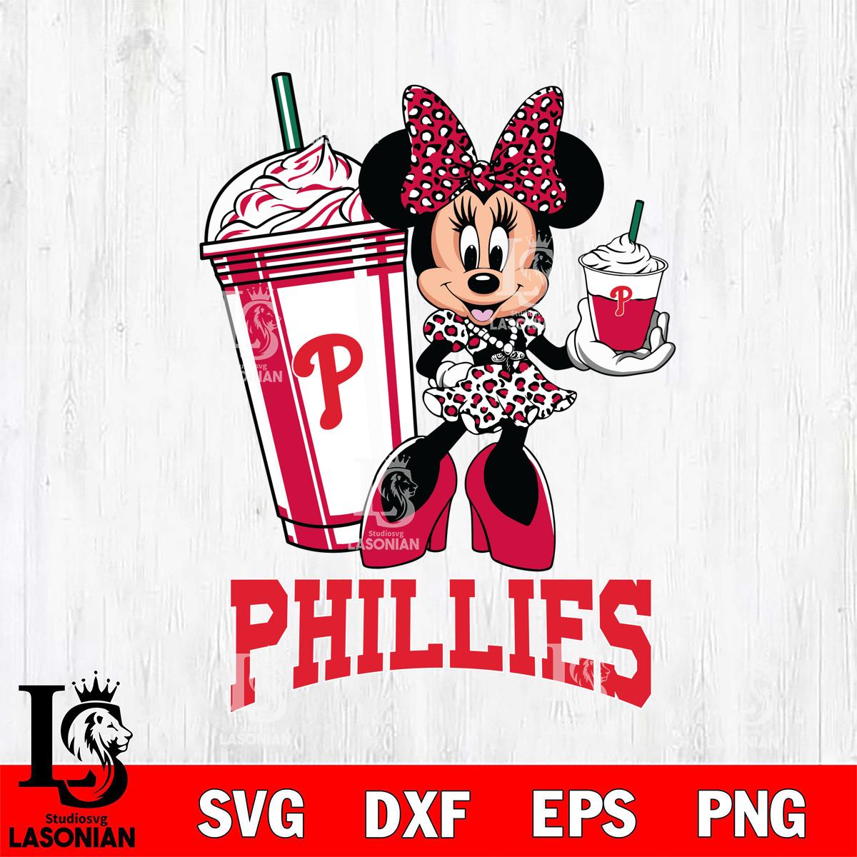 Philadelphia Phillies Minnie Mouse Fan And Coffee – lasoniansvg