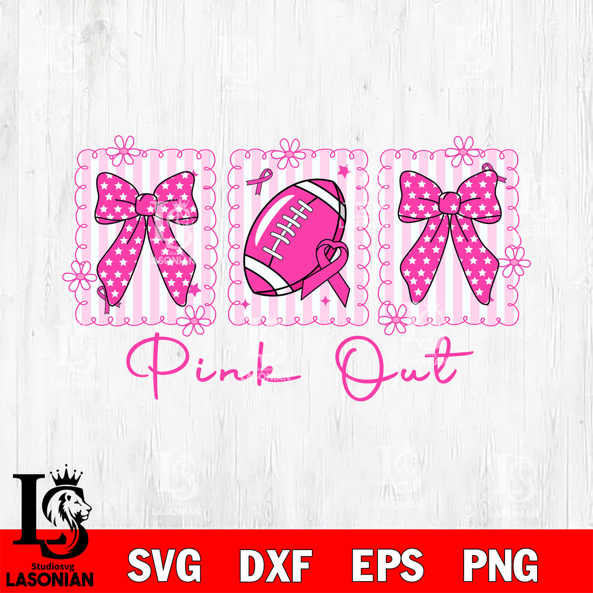 Pink Out Preppy Football – lasoniansvg