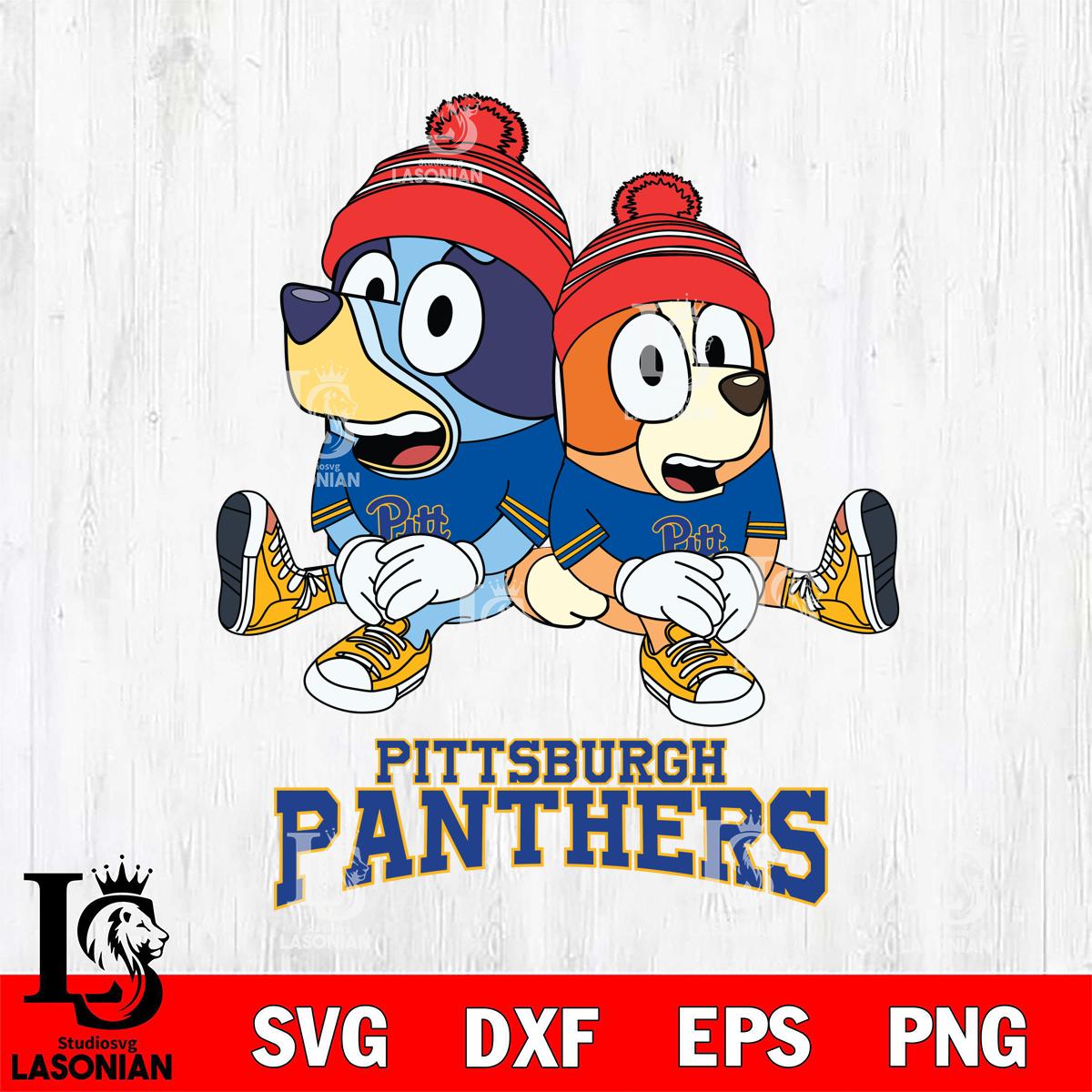 Pittsburgh Panthers Christmas Bluey & Bingo Sit – lasoniansvg