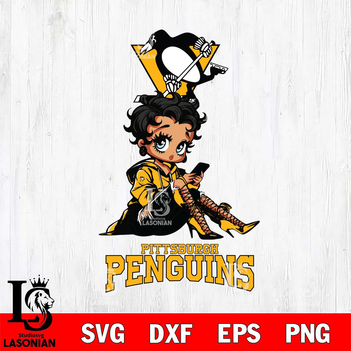 Pittsburgh Penguins Style Black Fan Girl Betty Boop – lasoniansvg