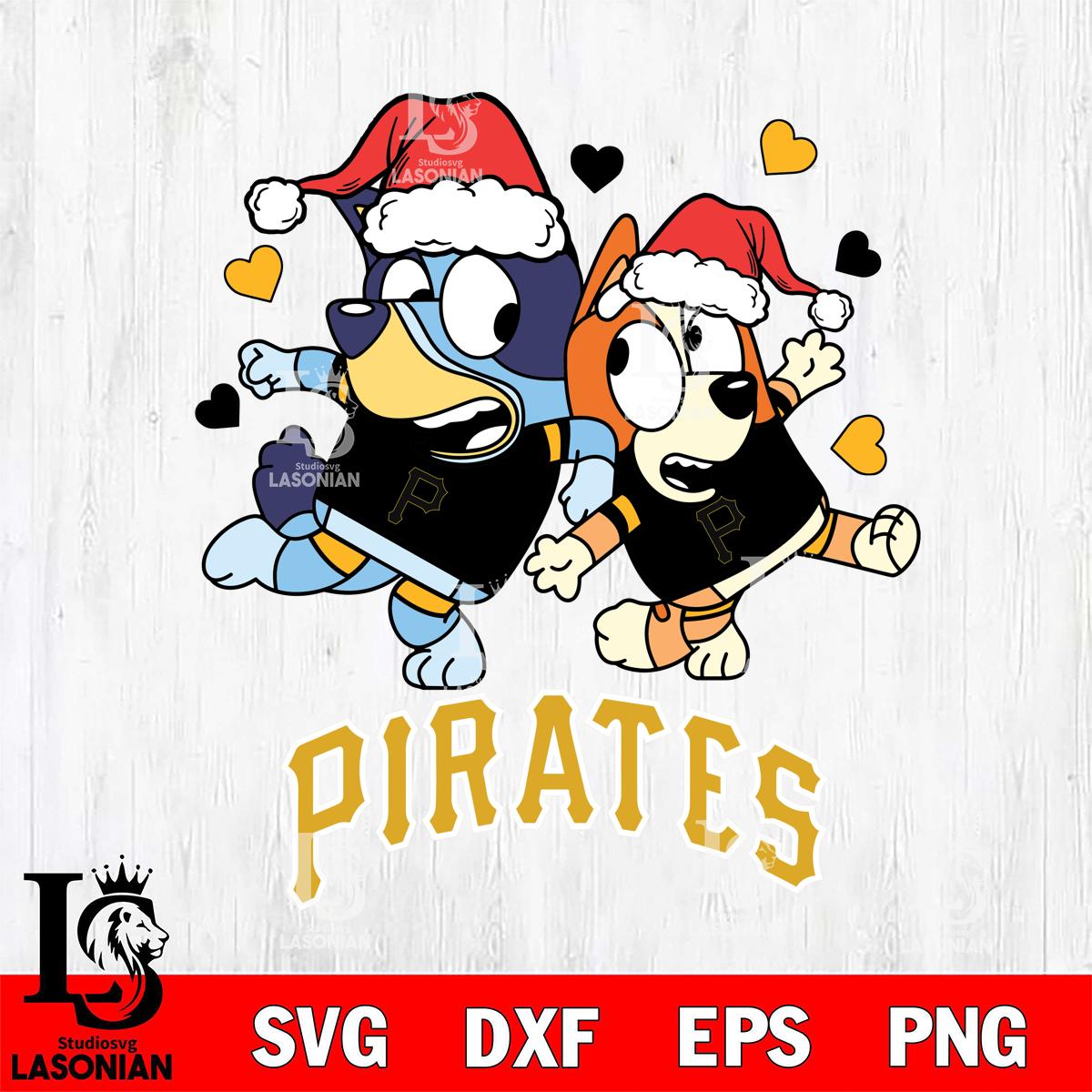 Pittsburgh Pirates Bluey Christmas 2 – lasoniansvg