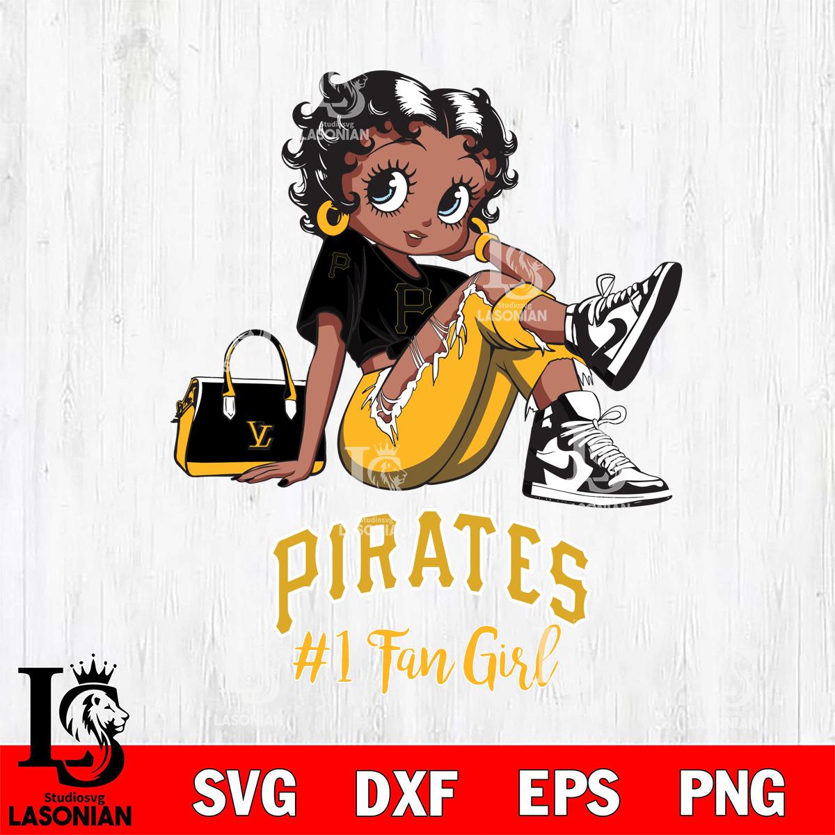 Pittsburgh Pirates #1 Black Fan Girl Betty Boop – lasoniansvg
