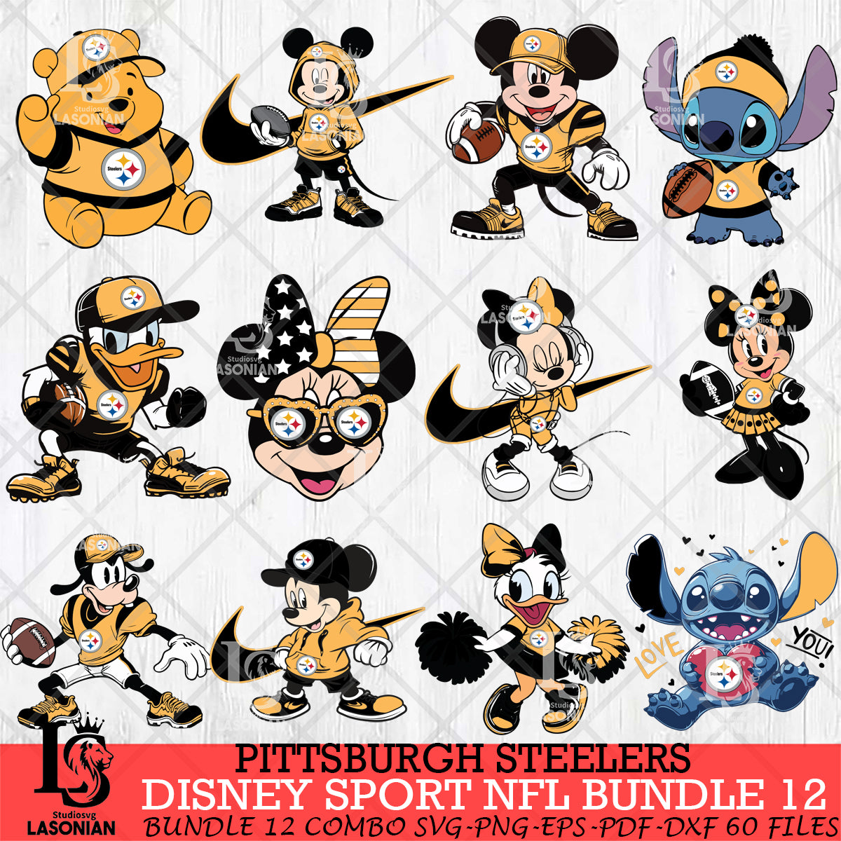 Pittsburgh Steelers Disney NFL Bundle 12 – lasoniansvg