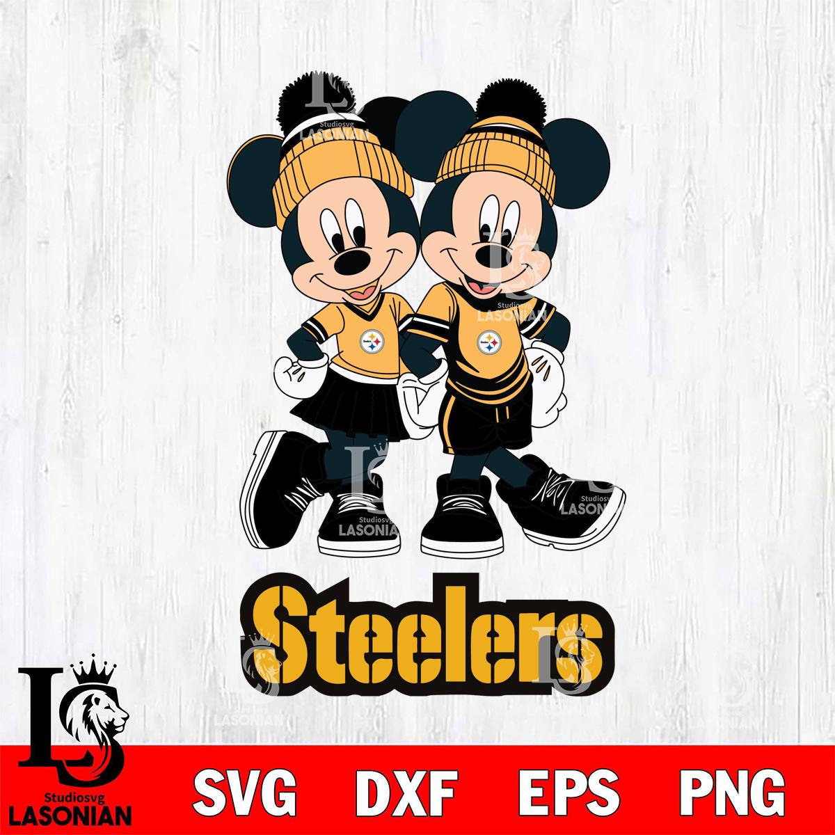 Pittsburgh Steelers Mickey And Minnie Mouse Football – lasoniansvg