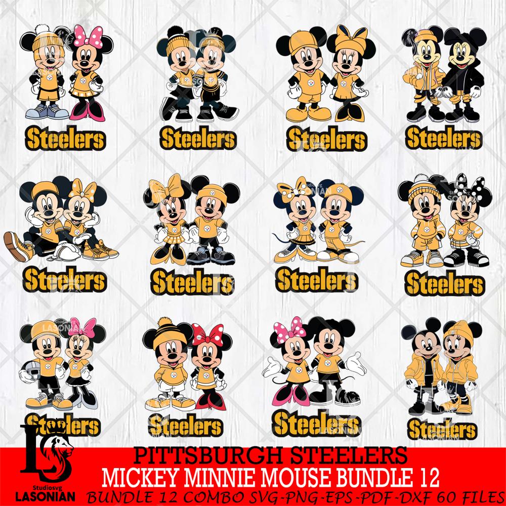 Pittsburgh Steelers Mickey Minnie Mouse NFL Bundle 12 – lasoniansvg