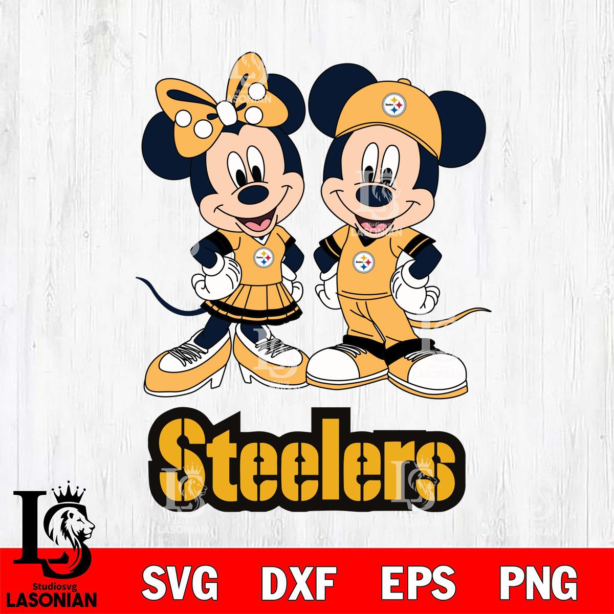 Pittsburgh Steelers Mickey Minnie Mouse rugby ball – lasoniansvg