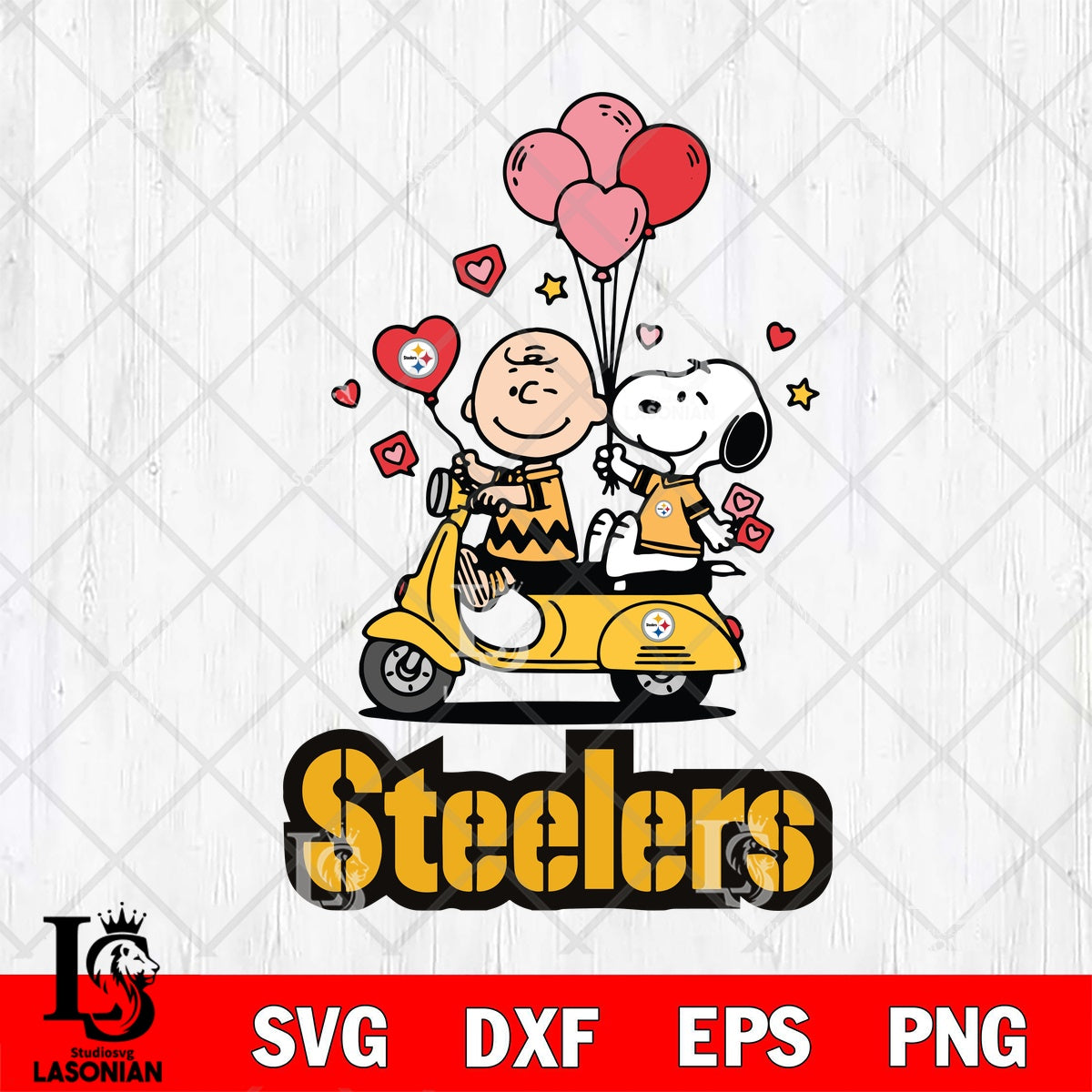 Pittsburgh Steelers Snoopy and Charlie Brown Valentine File Cut, NFL ...