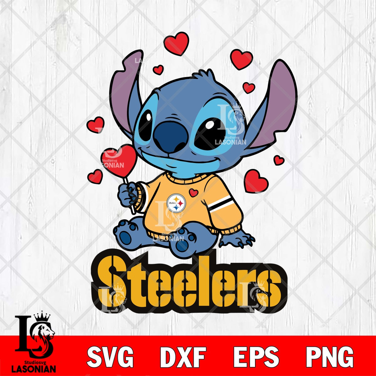 Pittsburgh Steelers Stitch Valentine Cute Digital Download, NFL SVG DXF ...