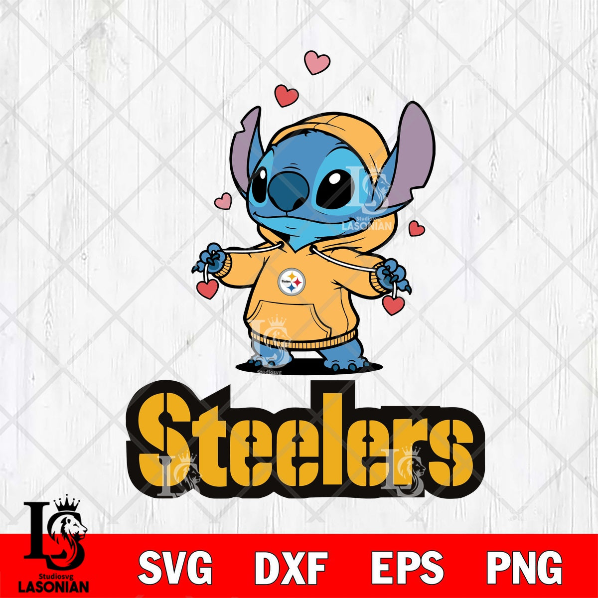 Pittsburgh Steelers Stitch Valentine Heart Strings File cut , Criucut ...