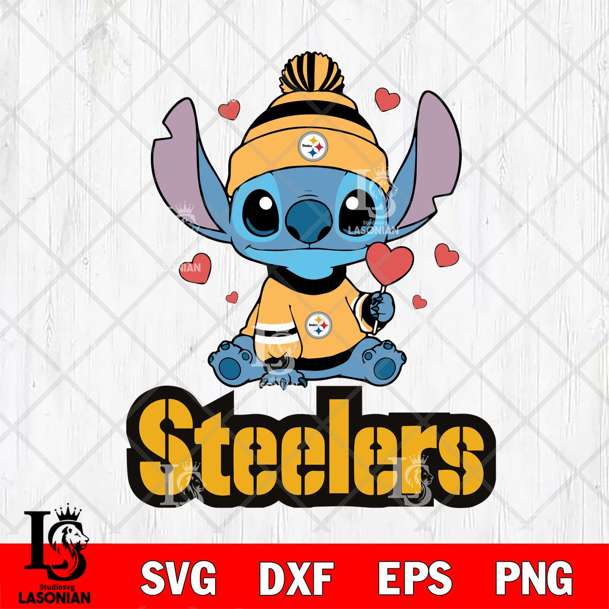 Pittsburgh Steelers Stitch Valentine Holding Heart File cut , Criucut ...