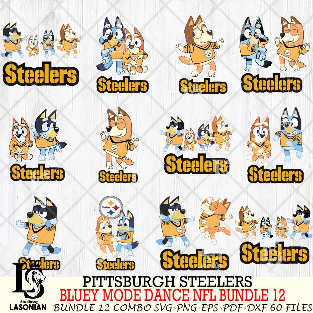 Pittsburgh Steelers Bluey Dance NFL Bundle 12 SVG – lasoniansvg