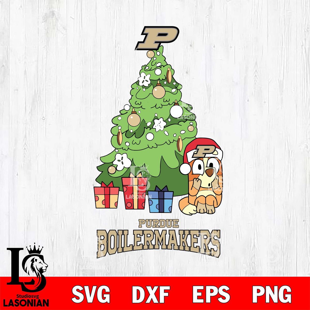 Purdue Boilermakers Bluey Chilli Christmas Tree – lasoniansvg