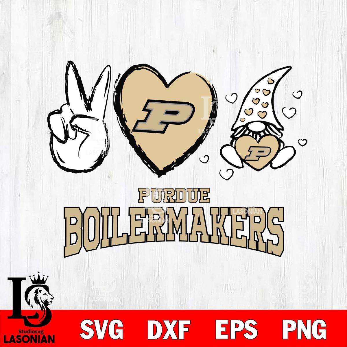 Purdue Boilermakers Gnomes Peace & Love – lasoniansvg
