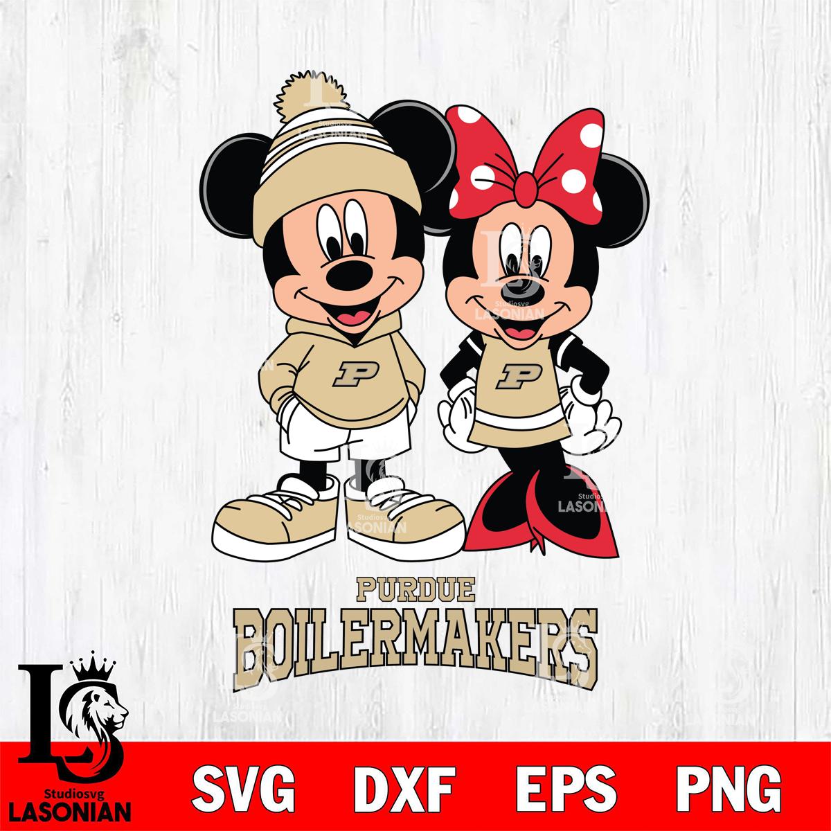 Purdue Boilermakers Mickey Minnie Mouse Cute Football – lasoniansvg