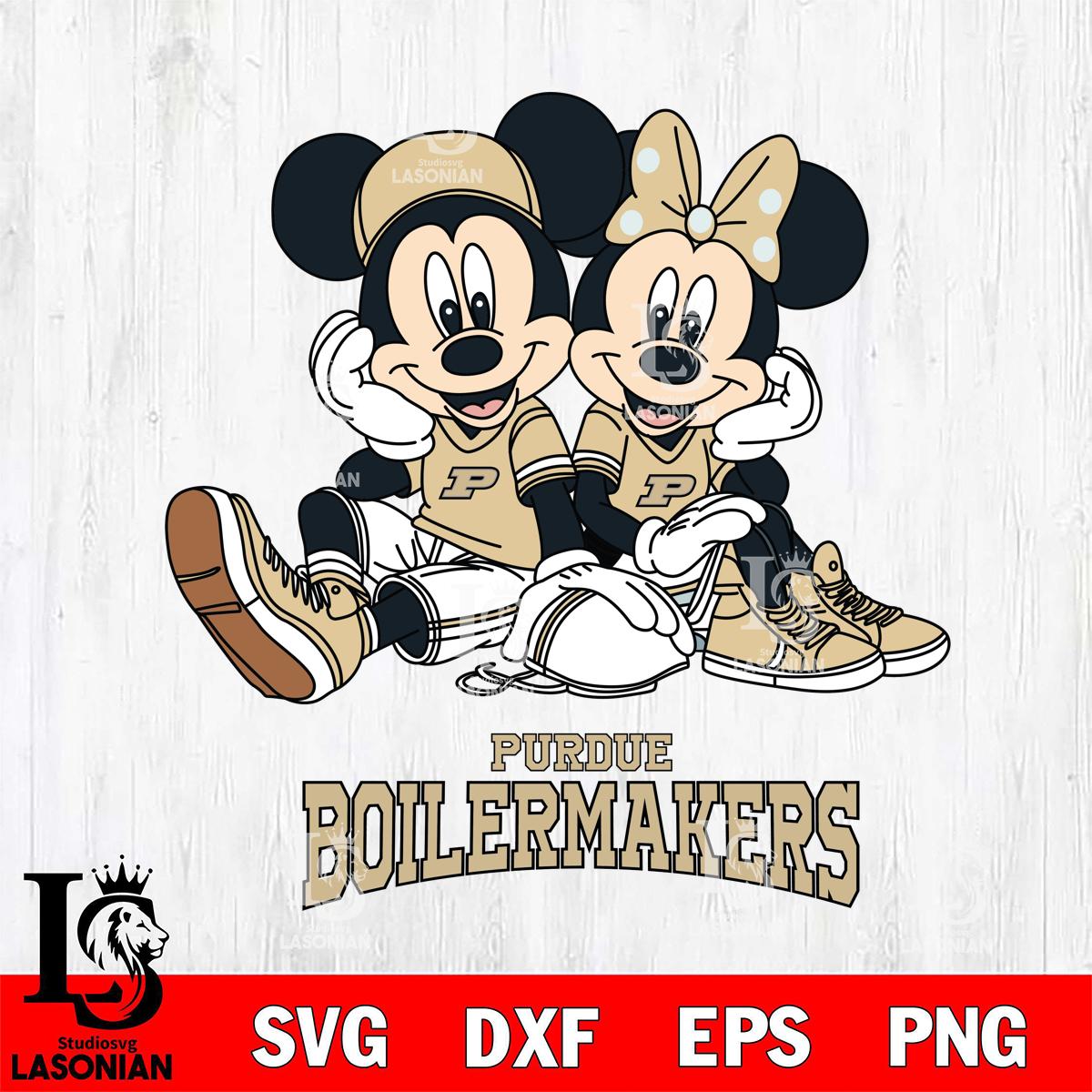 Purdue Boilermakers Mickey Minnie Mouse Football Sit – lasoniansvg