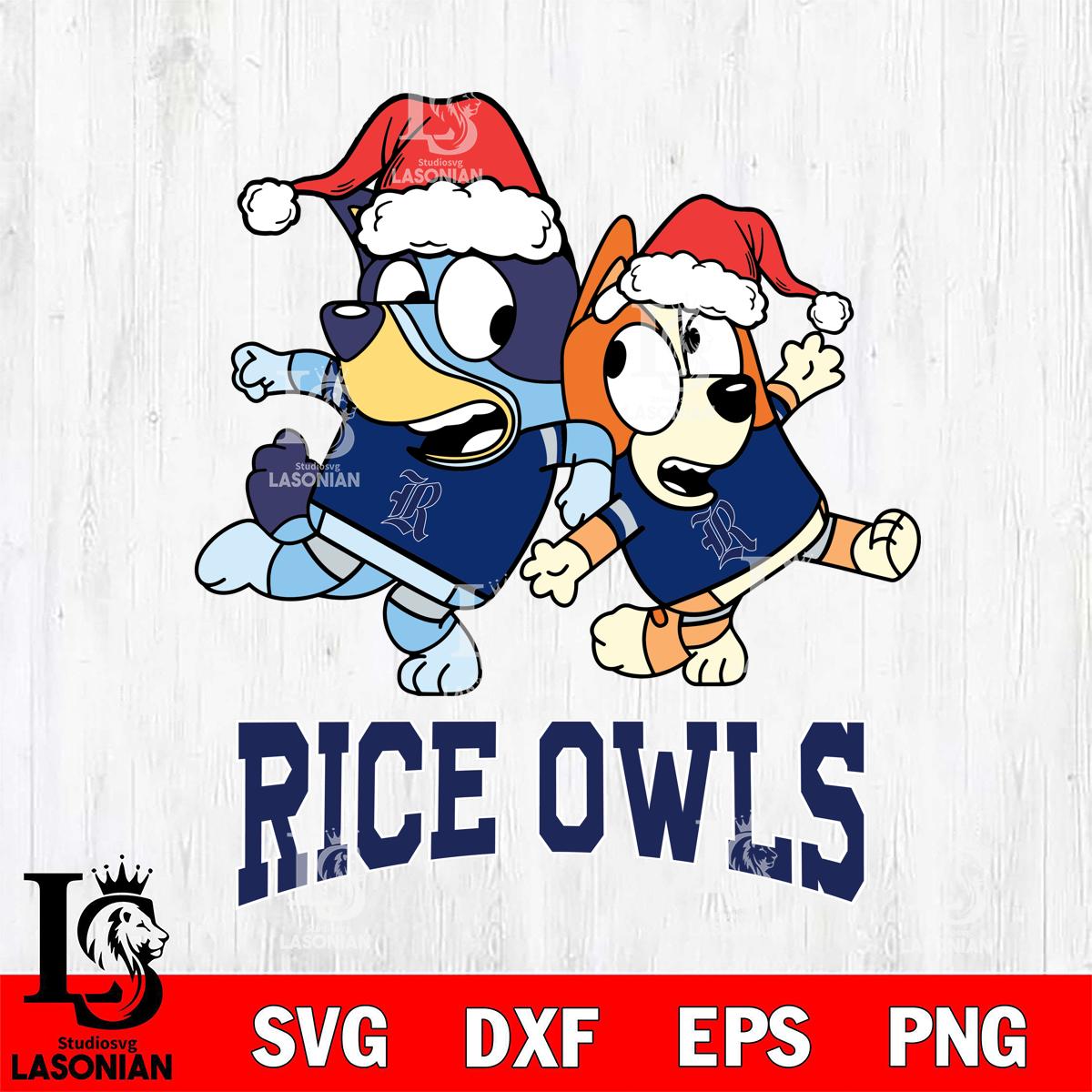 Rice Owls Bluey Christmas Holiday – lasoniansvg