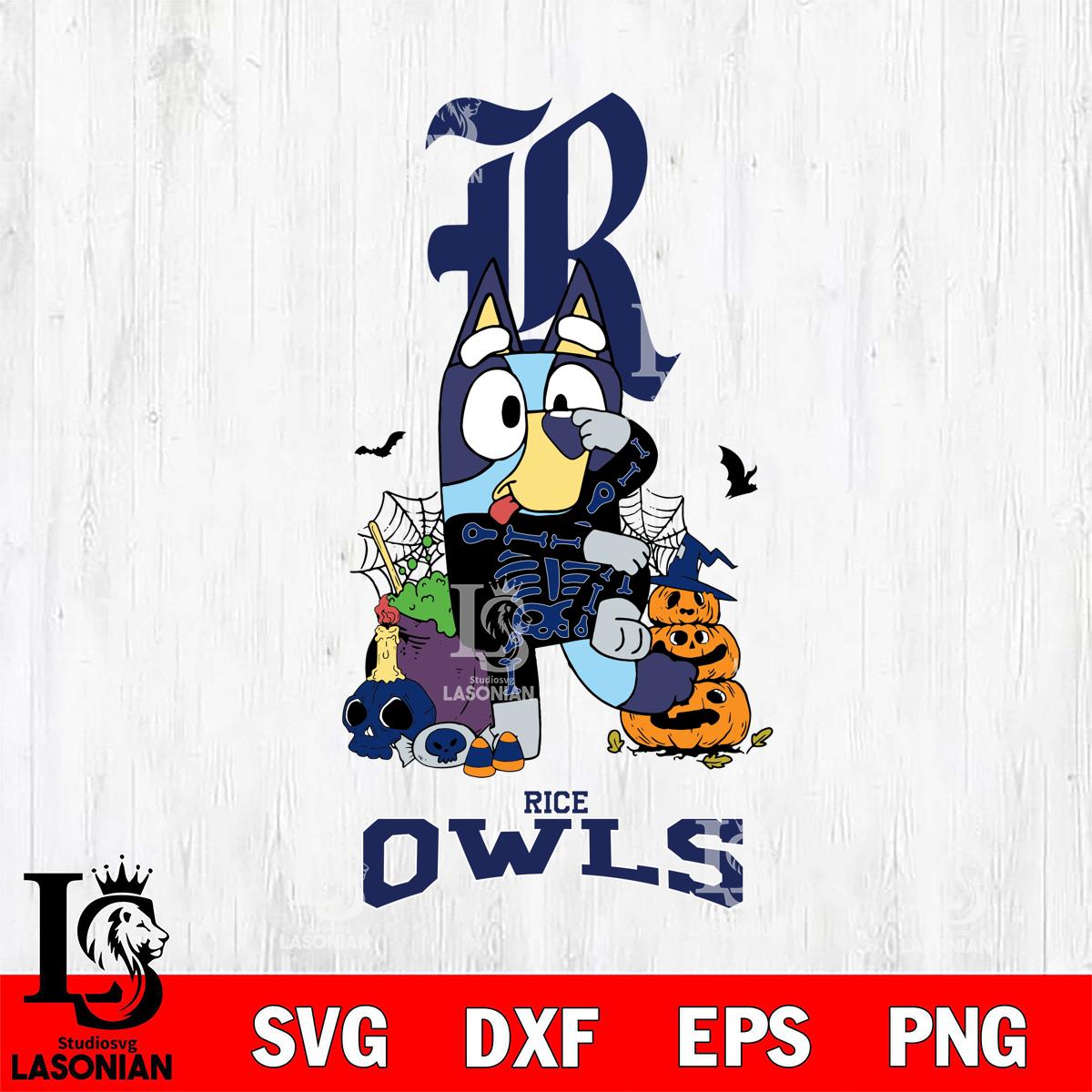 Rice Owls Bluey Halloween NCAA 2 – lasoniansvg