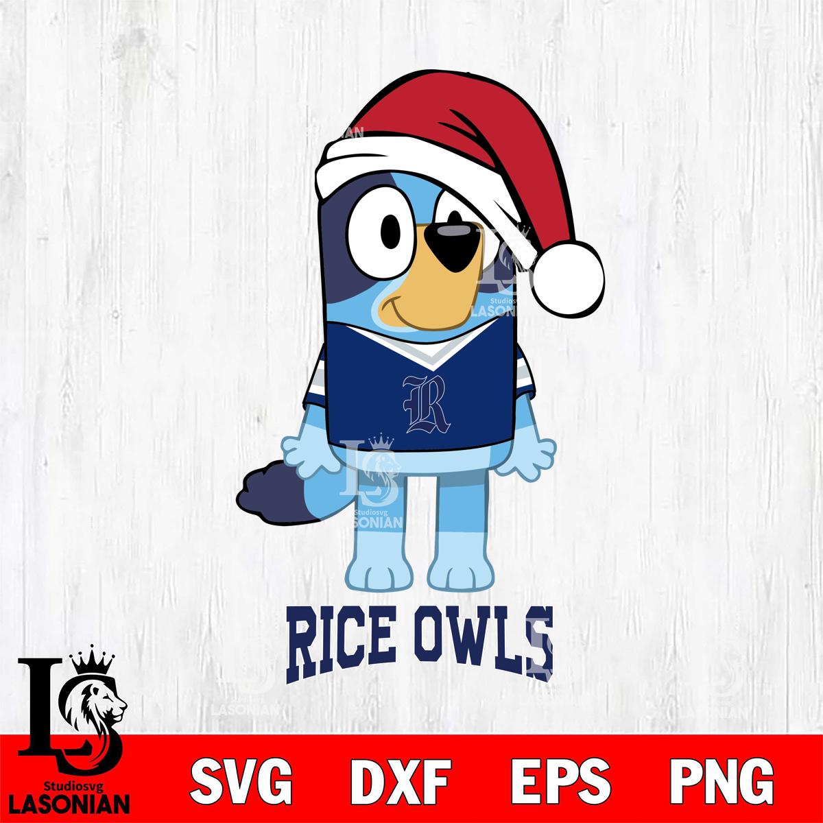 Rice Owls Christmas Bluey Sport – lasoniansvg