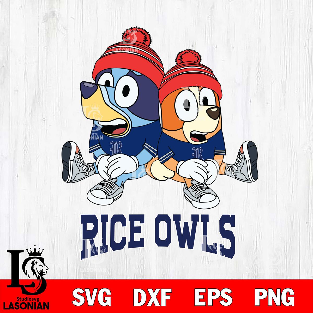 Rice Owls Christmas Bluey & Bingo Sit – lasoniansvg