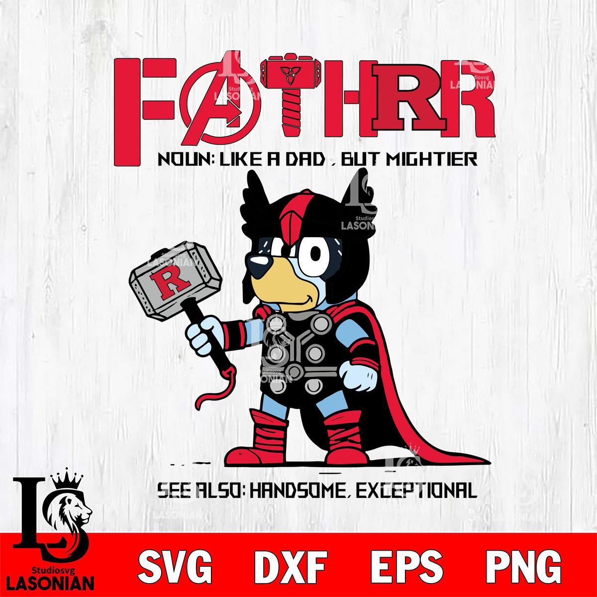 Rutgers Scarlet Knights Bluey Fathor Father day – lasoniansvg