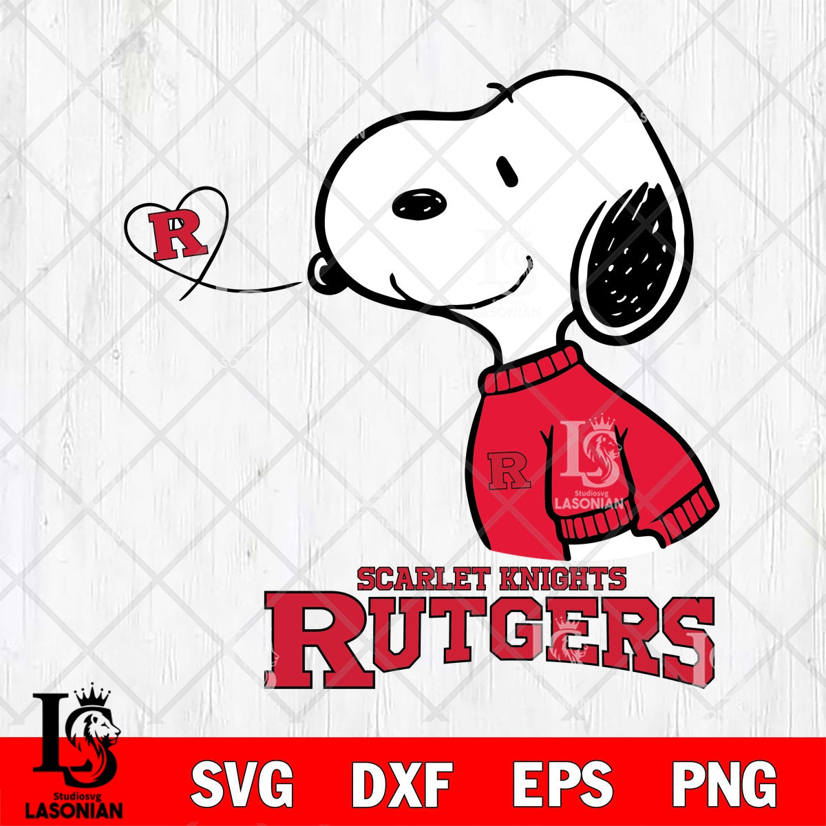 Rutgers Scarlet Knights Cute Valentine Snoopy File cut , Criucut ...