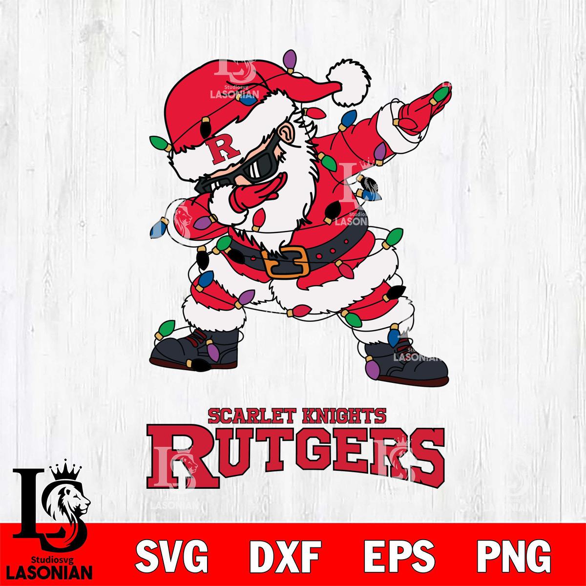 Rutgers Scarlet Knights Dabbing Santa Claus Ugly Christmas – lasoniansvg