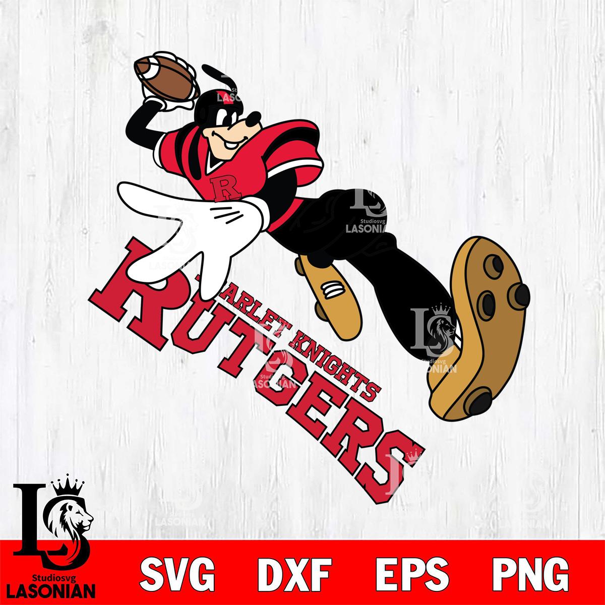 Rutgers Scarlet Knights Goofy rugby player – lasoniansvg