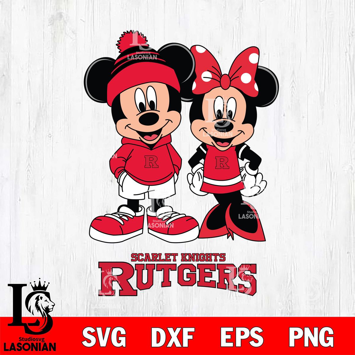 Rutgers Scarlet Knights Mickey Minnie Mouse Cute Football – lasoniansvg