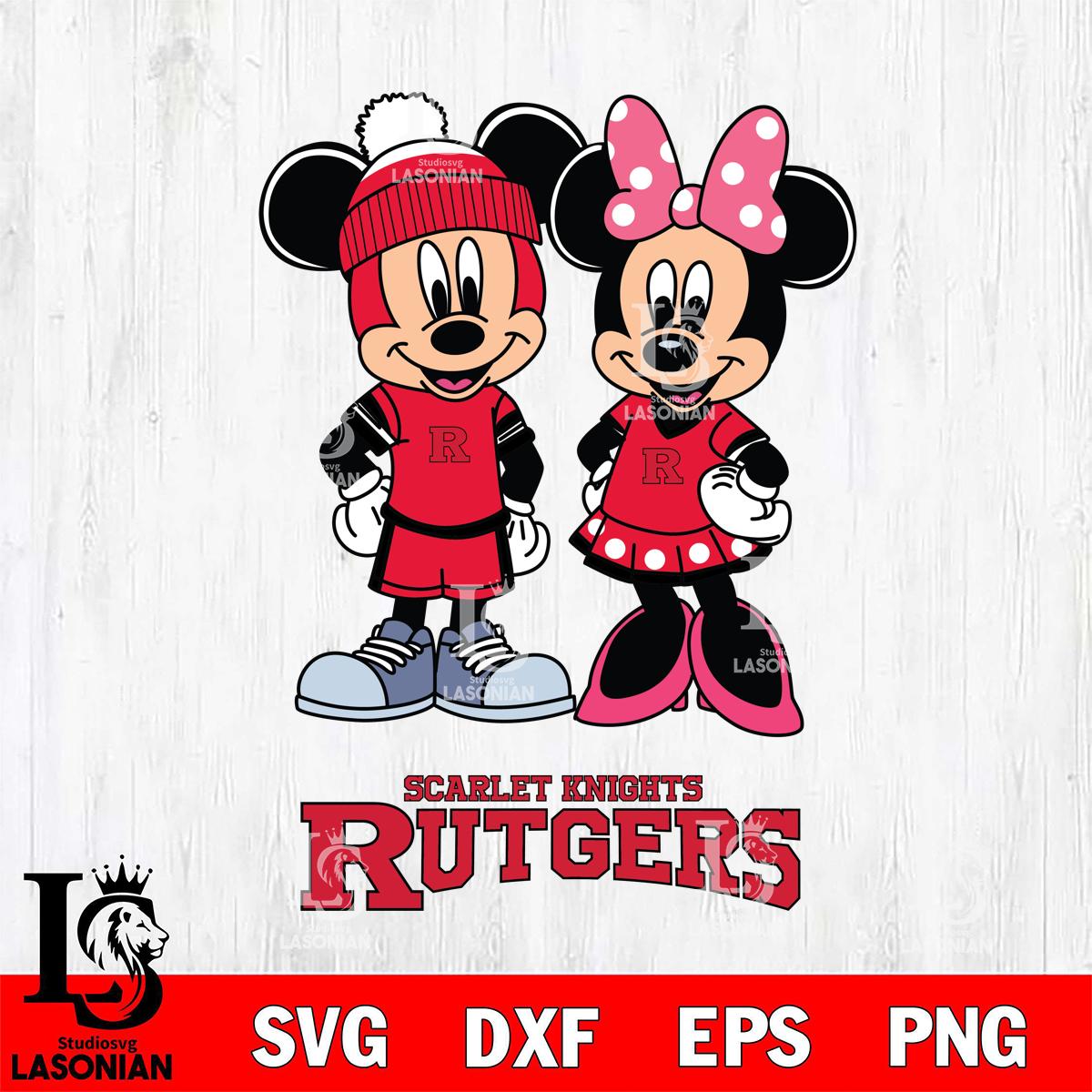Rutgers Scarlet Knights Mickey Minnie Mouse Pink – lasoniansvg