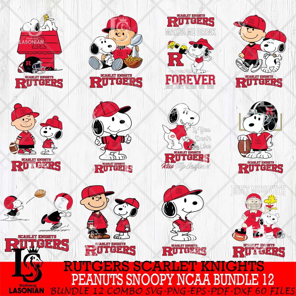 Rutgers Scarlet Knights Peanuts Snoopy Player NCAA Bundle 12 – lasoniansvg