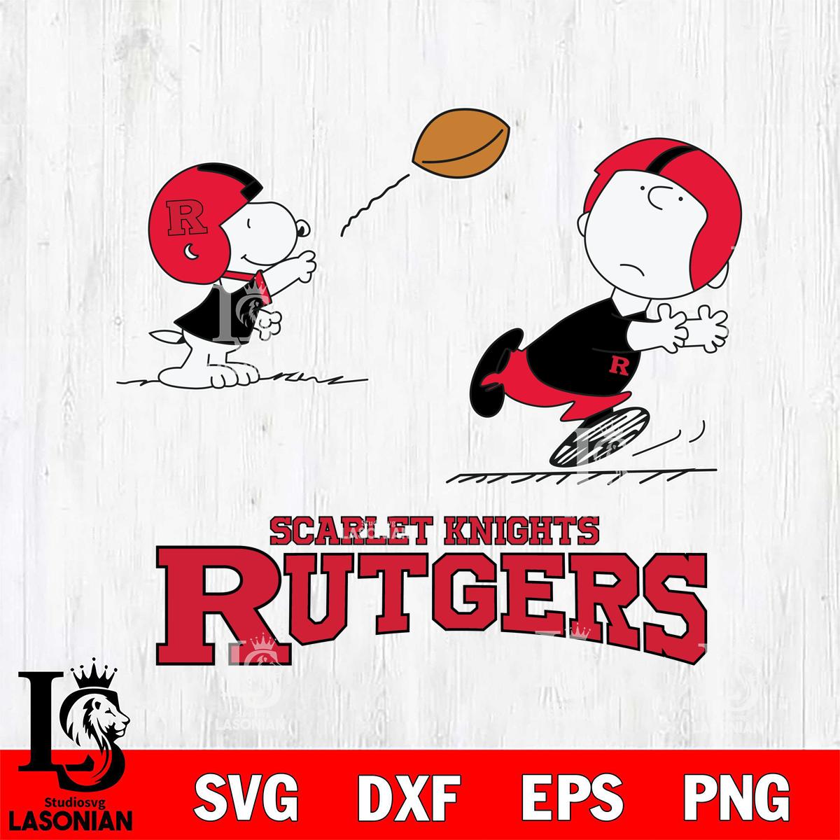 Rutgers Scarlet Knights Peanuts play football – lasoniansvg