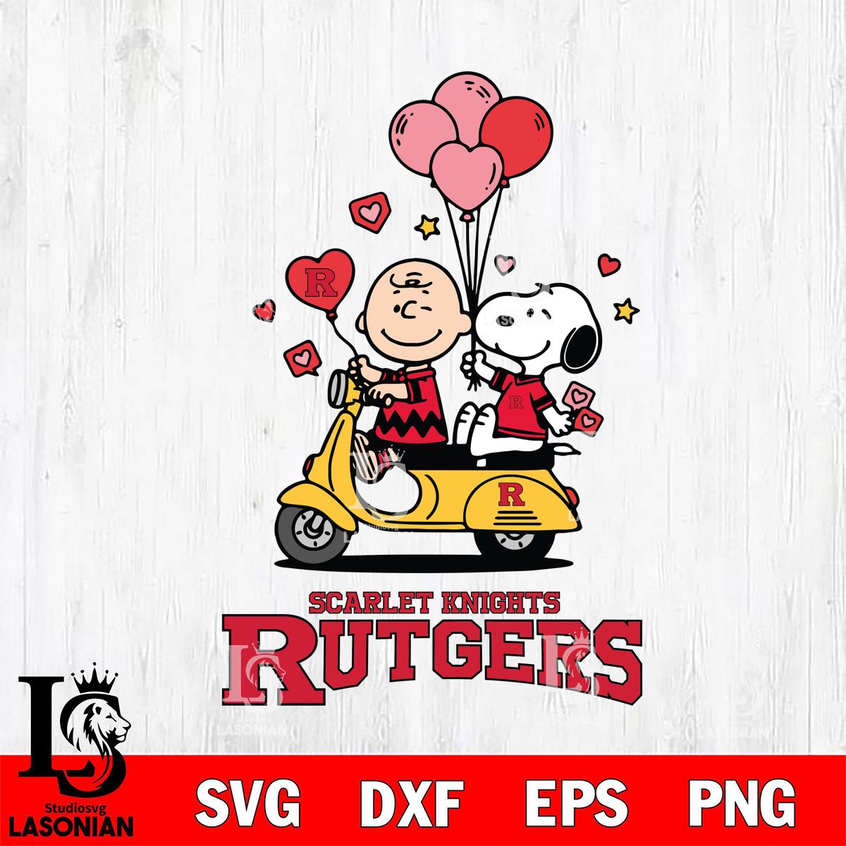 Rutgers Scarlet Knights Snoopy and Charlie Brown Valentine File Cut ...