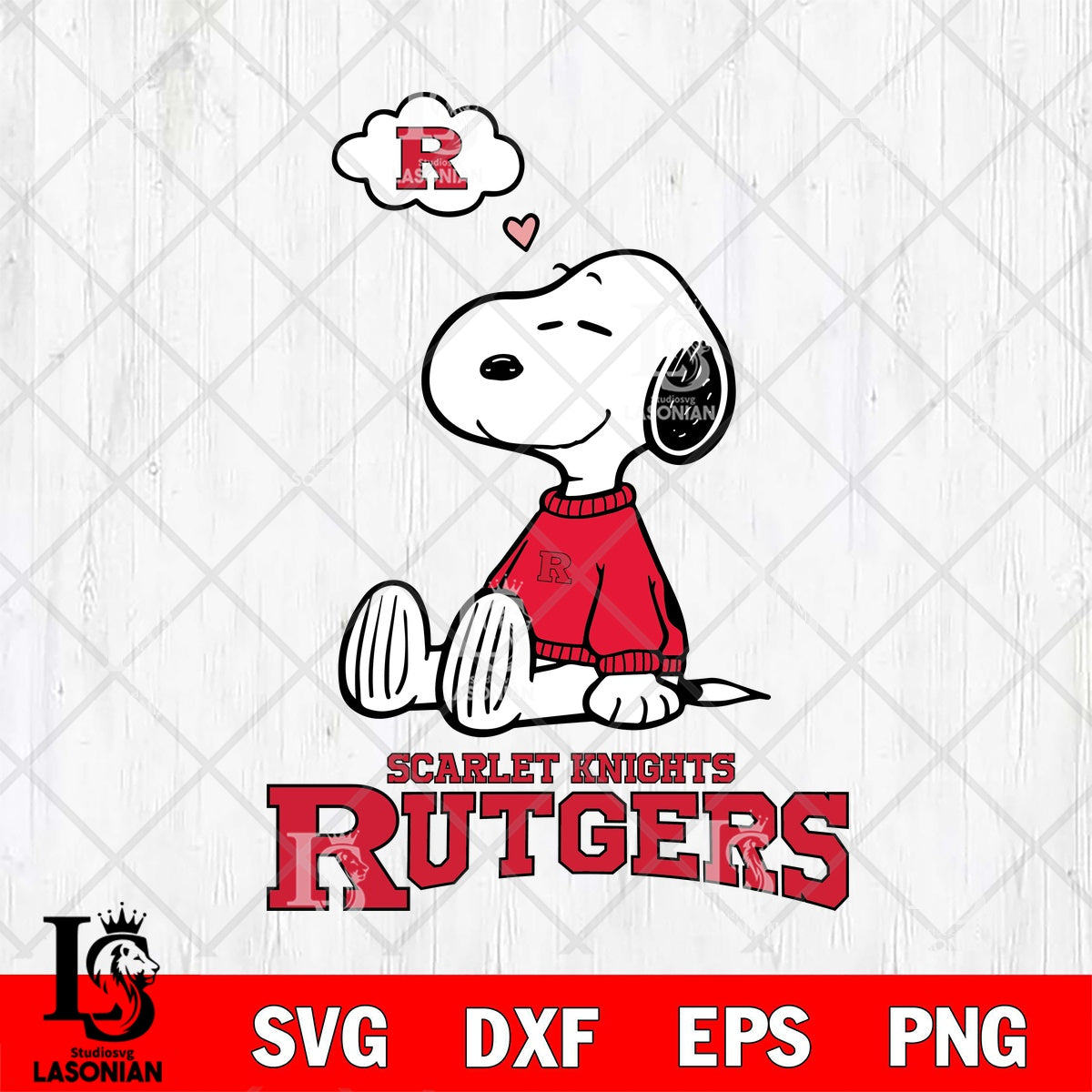 Rutgers Scarlet Knights Snoopy in Red Sweater File cut , Criucut ...