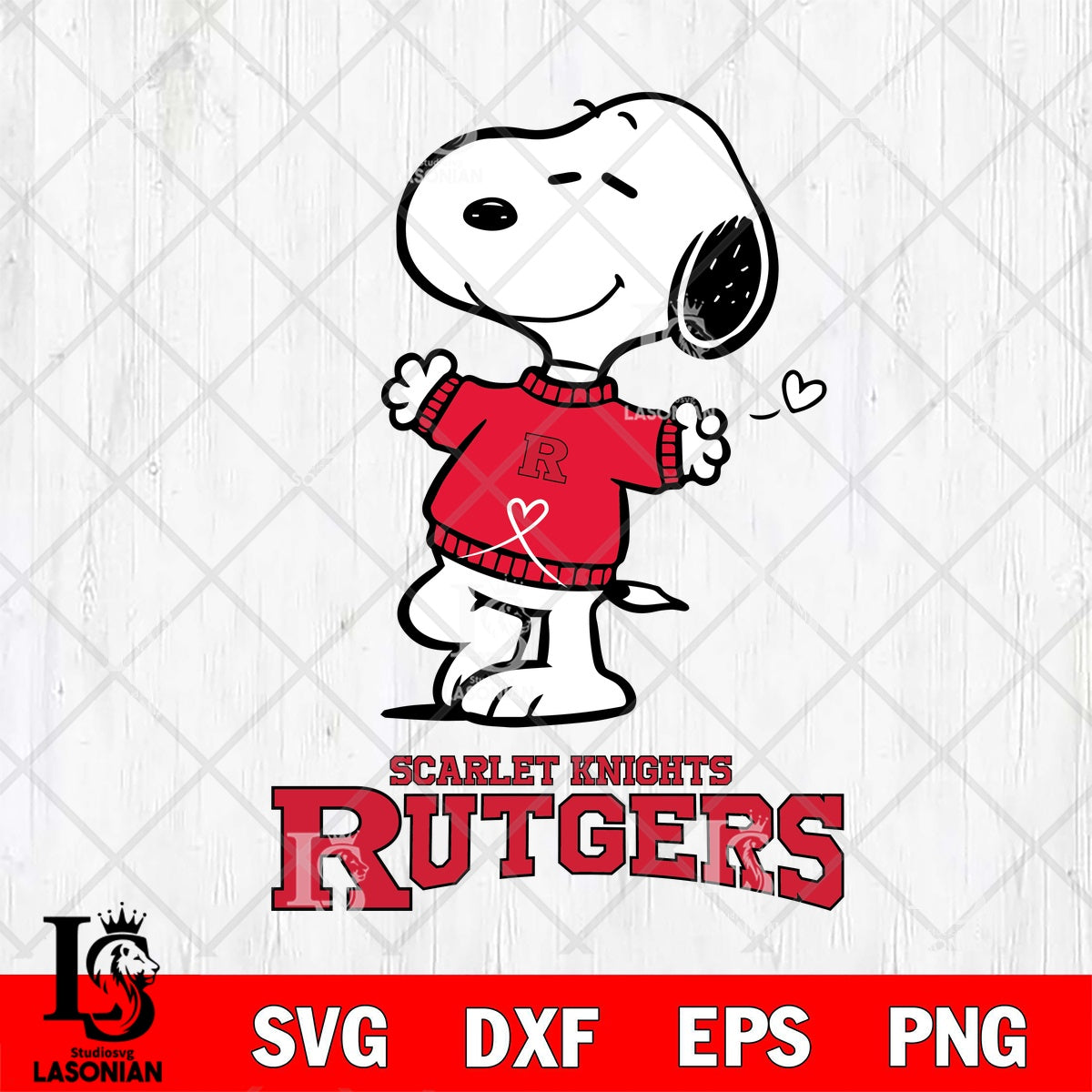 Rutgers Scarlet Knights snoopy cartoon illustration File cut , Criucut ...