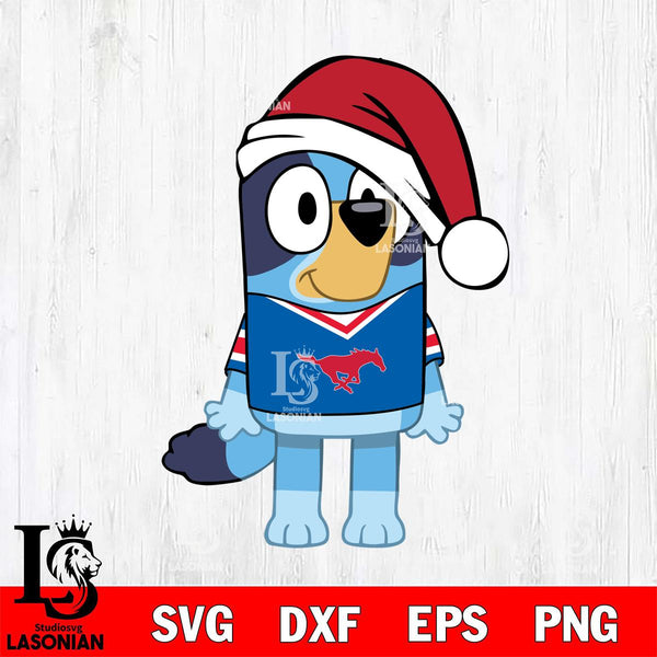 SMU Mustangs Bluey Dog Christmas – lasoniansvg