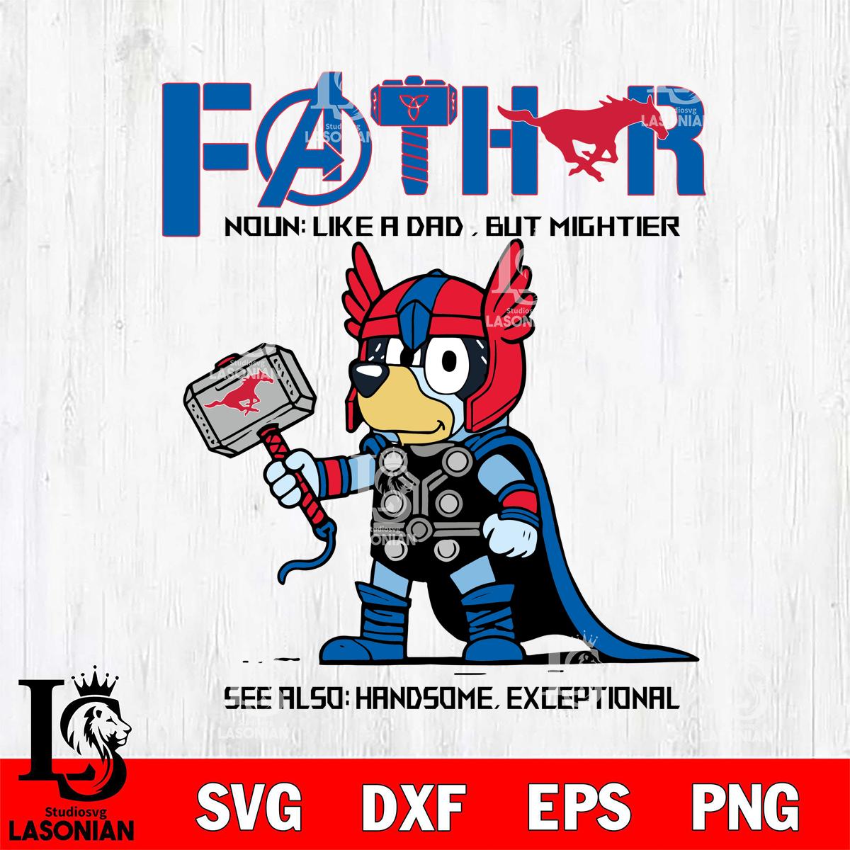 SMU Mustangs Bluey Fathor Father day – lasoniansvg