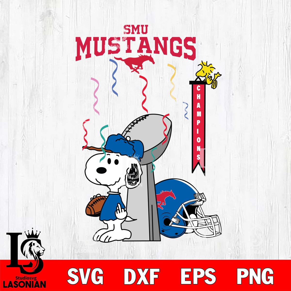SMU Mustangs Charlie Brown and Snoopy Super Bowl – lasoniansvg