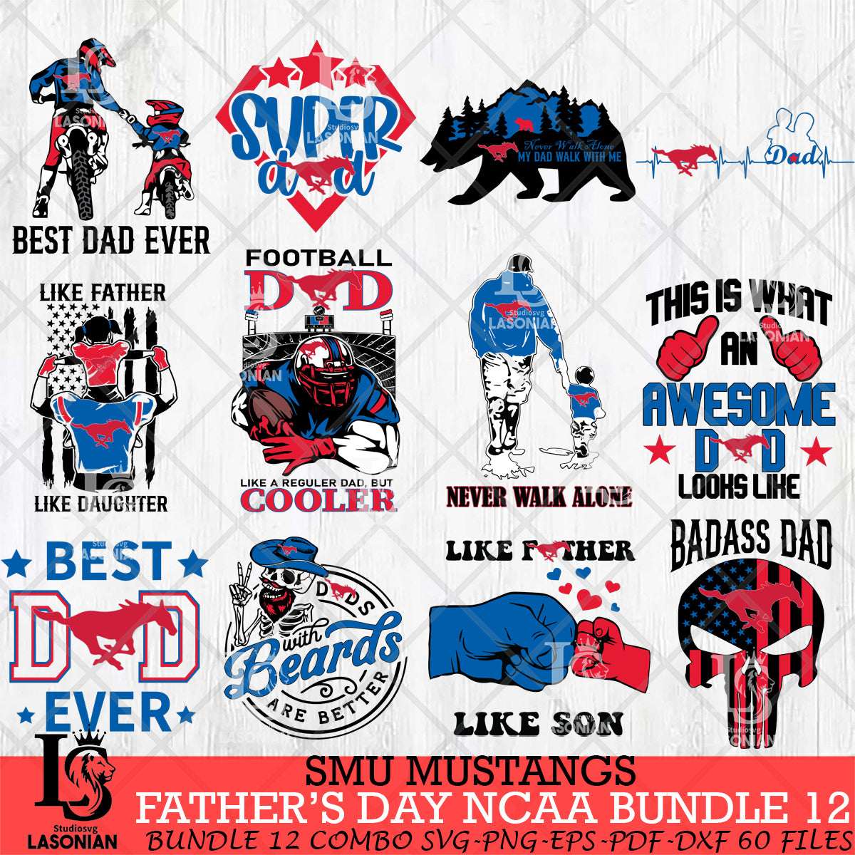 SMU Mustangs Fathers Day NCAA Bundle 12 – lasoniansvg