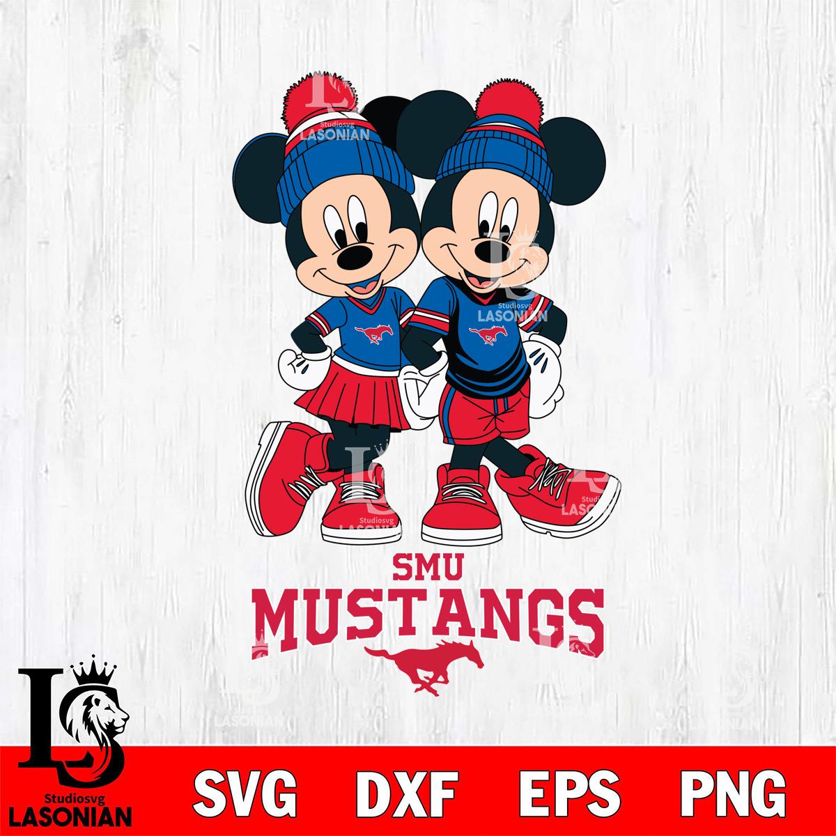 SMU Mustangs Mickey And Minnie Mouse Football – lasoniansvg